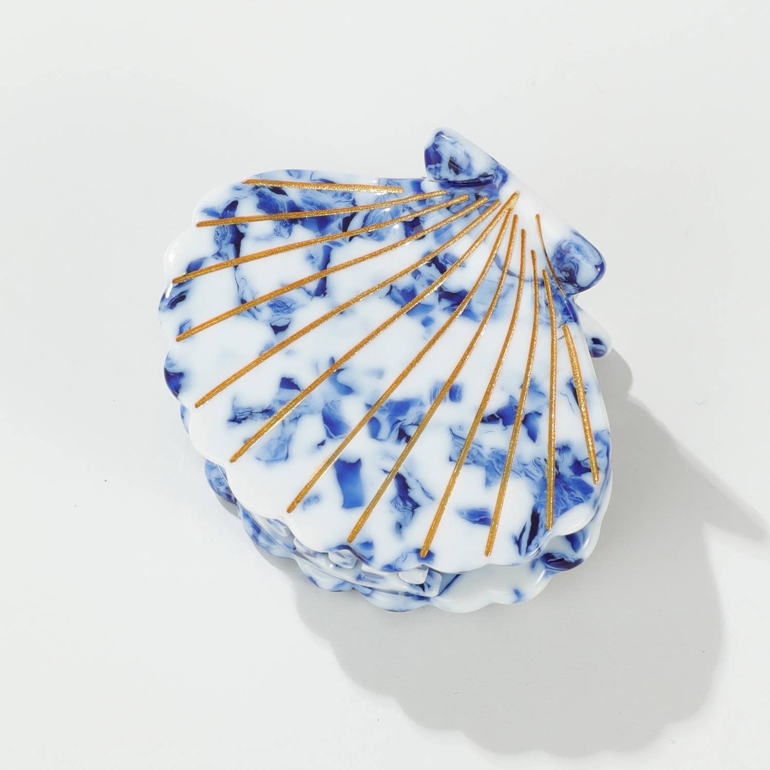 Coastal Blue | Gold Painted Seashell Claw Clip – Echo Market