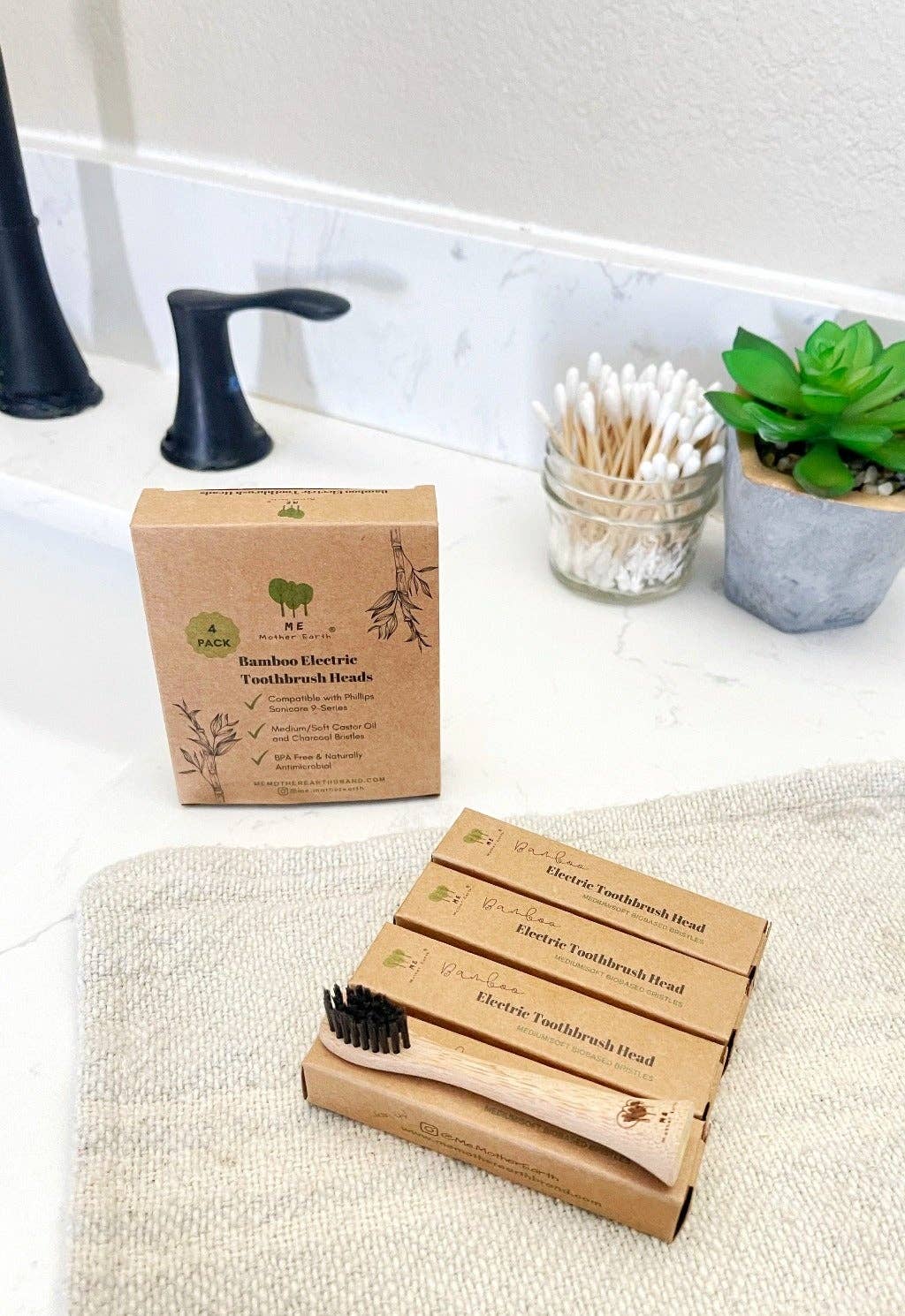 4-Pack Bamboo Electric Toothbrush Heads- Sonicare Compatible – Echo Market